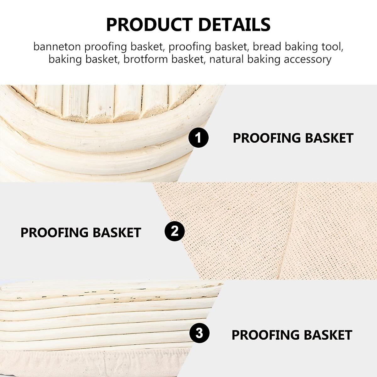 DOITOOL Oval Bread Proofing Baskets for Sourdough Bread, Sourdough Proofing Basket Set for Bread Making for Beginners or Professional Bakers