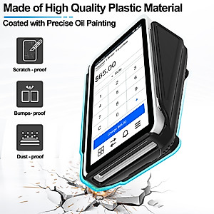 Kailfee Protective Case and Screen Protector*3 for Square Terminal Card Reader - Rubberized Hard Casing with Non-Slip Base and Tempered Glass(Black)