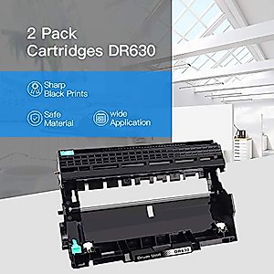 LxTek Compatible Drum Unit Replacement for Brother DR630 DR-630 High Yield to use with HL-L2300D MFC-L2705DW HL-L2300D MFC-L2720DW HL-L2320D Printer (2 Black)
