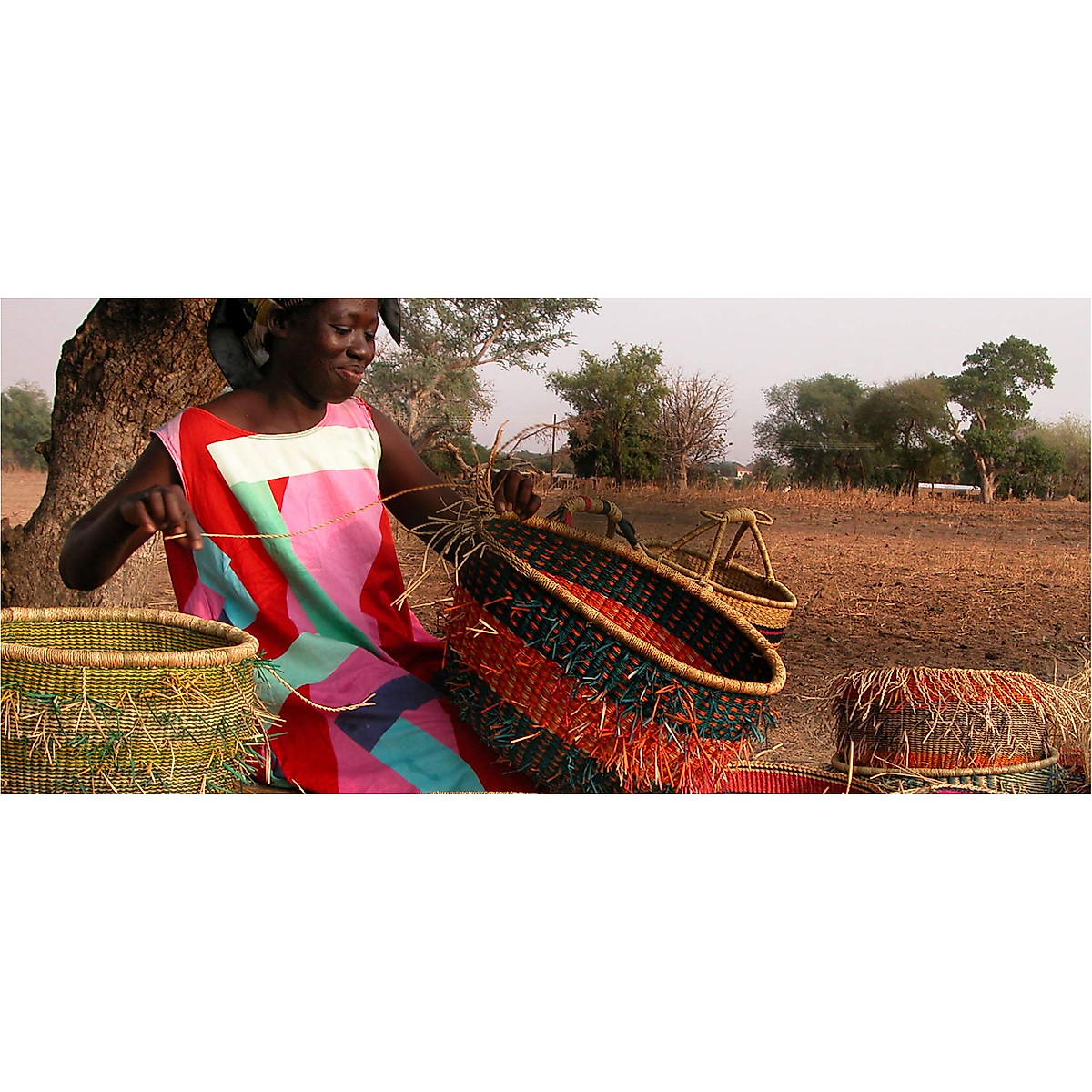 AFRICAN MARKET BASKET Shopping Tote, 1 EA