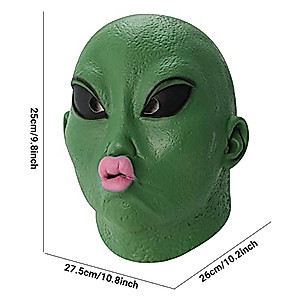 Green Fish Mask, Funny Animal Mask, Latex Fish Head Costume For Adults Halloween Animal Fish Head Mask