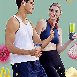 Portable Blender Travel Juicer Cup with Cup Lid & 6 Blades, 400ml Electric Smoothie Blender Maker, USB Rechargeable for Outdoors/home/office/sports/gift