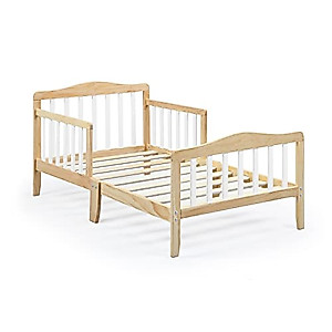 Olive and Opie Twain Toddler Bed in Natural and White