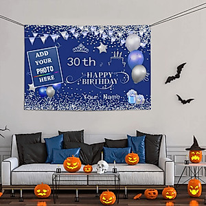 Custom Happy Birthday Banner Personalized Birthday Banner Sign With Photo/Name For Women Men Kid Birthday Party Indoor Outdoor Decorations Supplies 47x71inchs