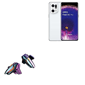 BoxWave Gaming Gear Compatible with Oppo Find X5 - Touchscreen QuickTrigger, Trigger Buttons Quick Gaming Mobile FPS for Oppo Find X5 - Jet Black