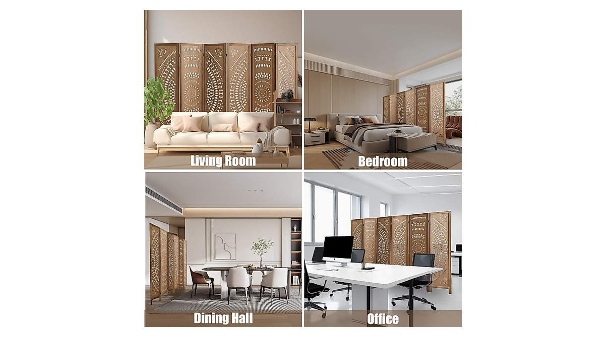 ALeesing 6 Panel Boho Room Divider - Stylish & Practical