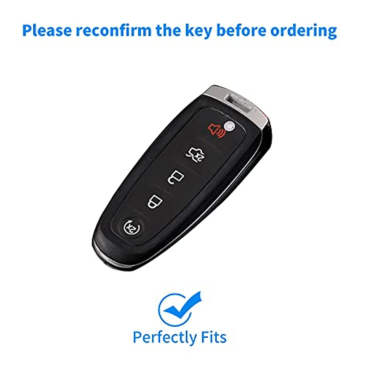 2 pcs for Ford Lincoln Key Fob Cover for Ford C-Max Edge Escape Expedition Explorer Flex Focus Taurus Lincoln MKS MKT MKX Navigator TPU Remote Key Case Soft and Durable (White Black)