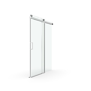 Jintop 56 to 60 in. W x 76 in. H Frameless Soft-Close Shower Door with Premium 3/8 Inch (10mm) Thick Tampered Glass,Bathtub W/Single Sliding Doors,Brushed Nickel