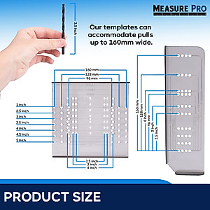 Cabinet Door & Drawer Hardware Installation Template Kit by MeasurePro - Made in The USA