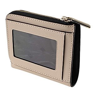 Kate Spade New York Staci Colorblock Small L-Zip Bifold Wallet in Warm Beige Multi