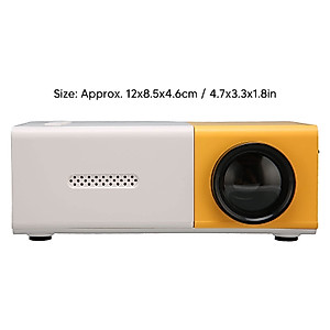 Smart Home Projector, USB 5V 2A Power Supply Mini Movie Projector 200 Lm Support 32G Memory Card 100‑240V with Remote Control for Mobile Phone (US Plug)
