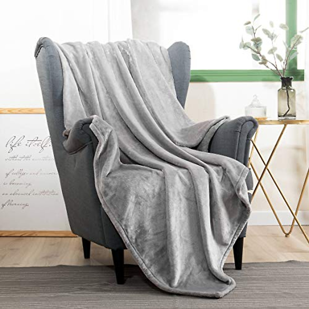allecalm Fleece Blanket Queen Size, One Layer of 500GSM Plush Extra Warm Heavy Thick Soft Warm Cozy Fuzzy Luxury for All Season for Dorm Room, Bed, Sofa, Couch, Gift, 90x90 inch, Grey