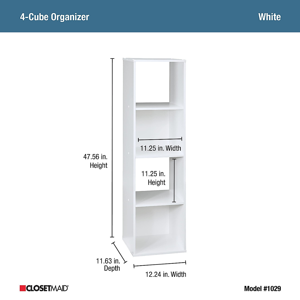 Closetmaid 4 Cube Stackable Storage, White