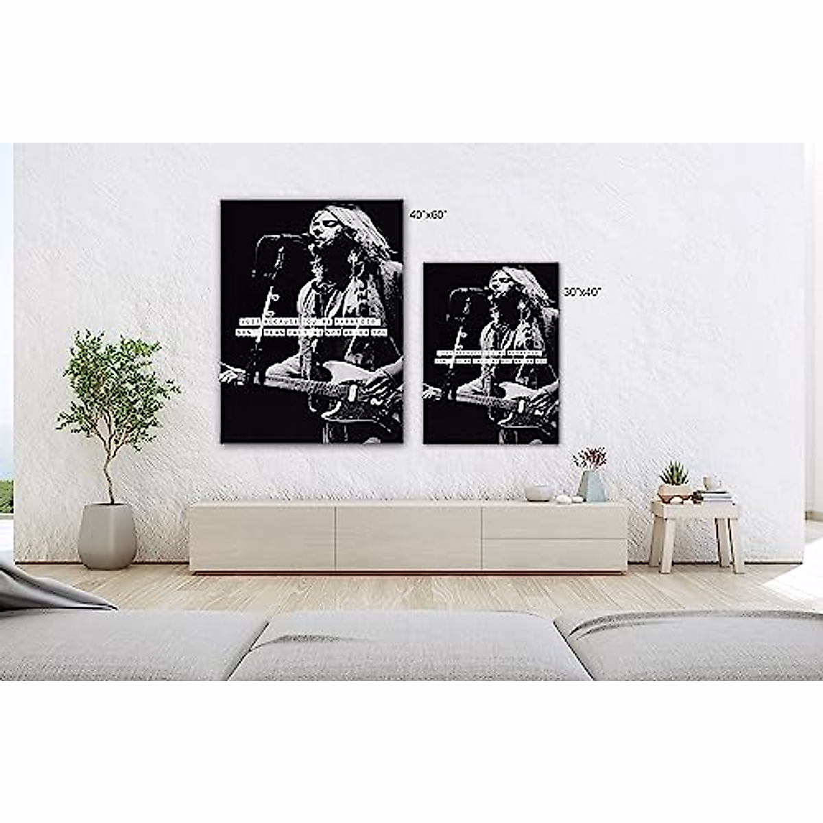 SpiritualHands Kurt Cobain Canvas Wall Art - Posters, Prints, and Decorations for Nirvana Fans - Unique Memorabilia and Gifts (09 KURT COBAIN PARANOID, 8" x 12" - Ready to Hang)