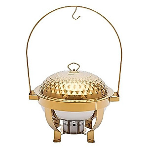 Stainless Steel and Buffet Warmers Set,4.5l Round Stainless Steel Chafing Dish Buffet Setfor Buffet,Controllable Alcohol Fuel Tank,with Lid,for Hotels, Buffets, Restaurants, Family Gatherings