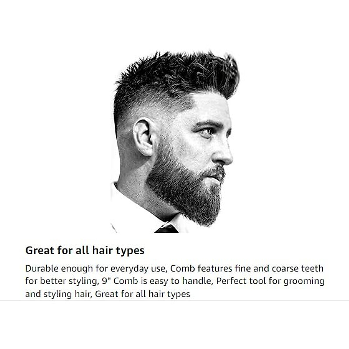 LUXXII 6 Pack - 9" Large Dressing Comb Colorful Styling Essentials Coarse/Fine Barber Comb SET