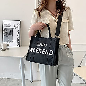 Large Capacity Canvas Women Shoulder Bag Letter Printed Totes Crossbody Bags