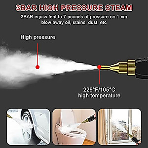 Pressure Steam Cleaner, 2500W Handheld High Temp Portable Steamer Cleaning Machine with 3 Brush Heads, for Home Use Grout Tile Car Detailing Kitchen Bathroom
