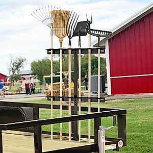 Fumingpal Trailer Tool Rack Shovel Holder - Rake Holder for Trailer Landscape Hand Tool Rack Trailer Rake Rack with 6 Tool Holes with Rubber Grommets