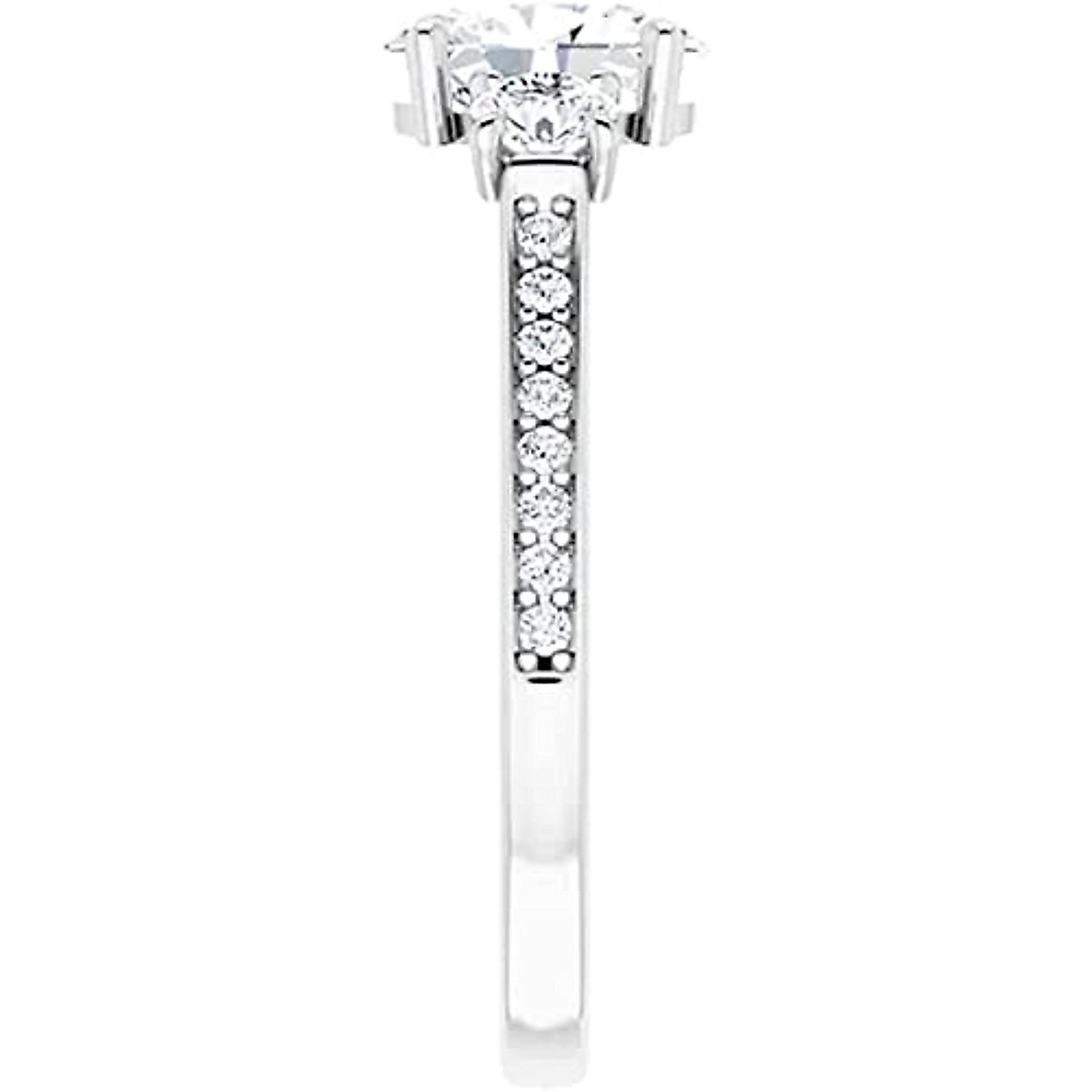 Moissanite World 3-Stone Moissanite Ring Oval 2.0CT, Moissanite Engagement Ring/Moissanite Wedding Ring/Moissanite Bridal Ring Set 925 Sterling Silver Perfact for Gift Or As You Want (7)