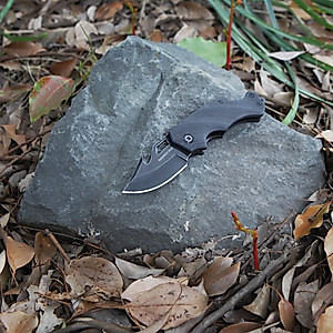 MOSSY OAK Mini Folding Pocket Knife, 2.5-inch Stainless Steel Drop Point Blade - G10 Handle EDC Multifunction Tool with Bottle Opener and Glass Breaker (Black), Good Merry Christmas Gift