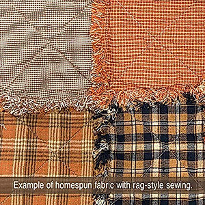 Autumn Pin Plaid Orange, Rust, Gold, Pumpkin Homespun Cotton Plaid Fabric by JCS - Sold by The Yard