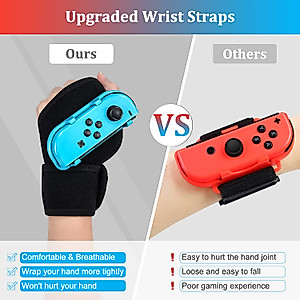 Switch Accessories Bundle, innoAura 20 in 1 Switch Accessories Kit Include Wrist Straps, Switch Carry Case, J-con Charging Dock, J-con Grips & Racing Wheels