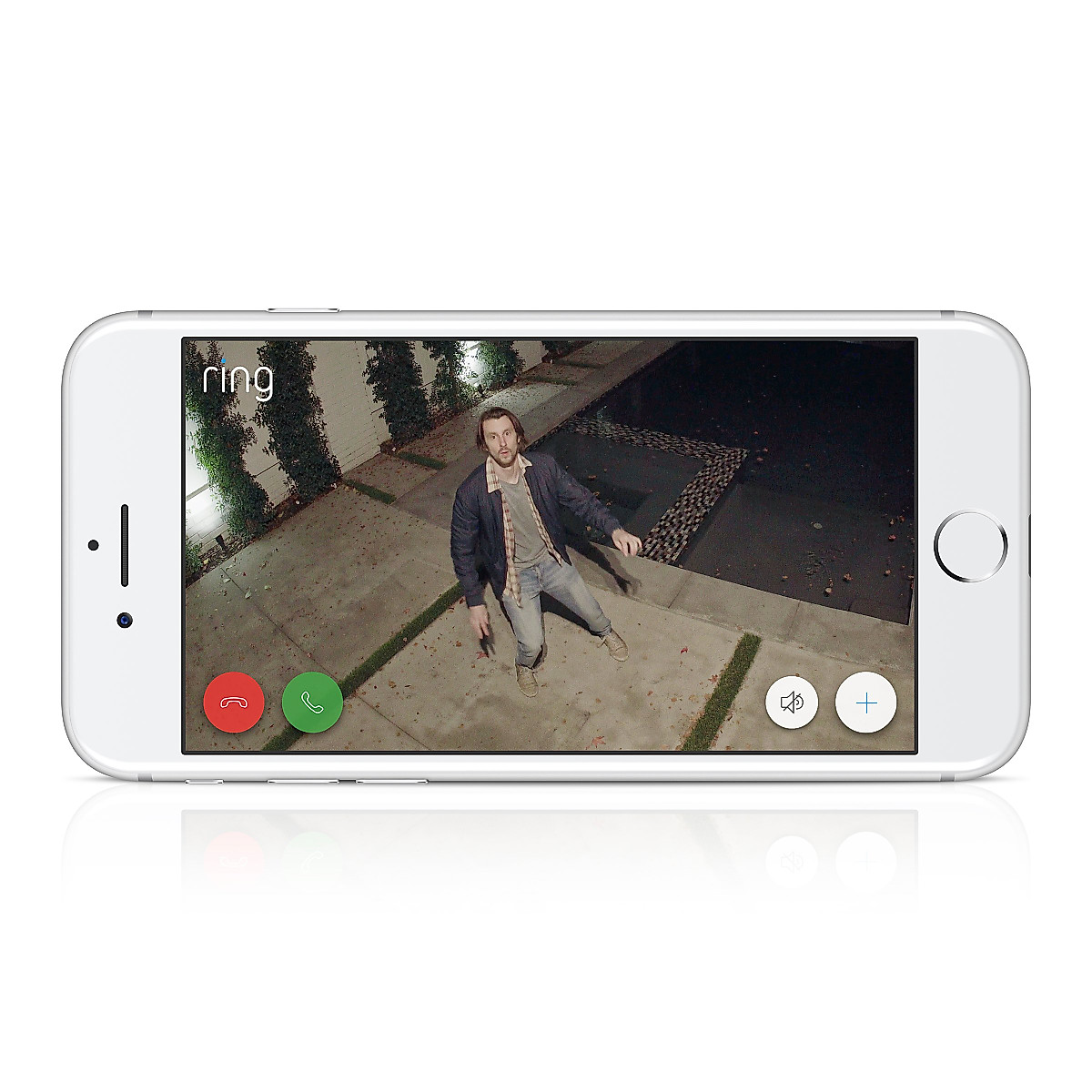 Certified Refurbished Ring Spotlight Cam Battery HD Security Camera with Built Two-Way Talk and a Siren Alarm, White, Works with Alexa