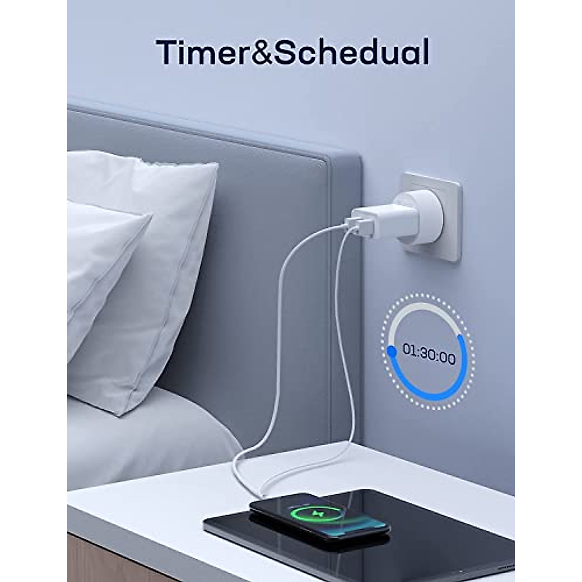 Smart Plug, Alexa Plug 2 Packs, Smart Plugs That Work with Alexa and Google Home, Smart Life WiFi Plug with Remote&Voice Control, Timer Plug(2.4GHz Only)