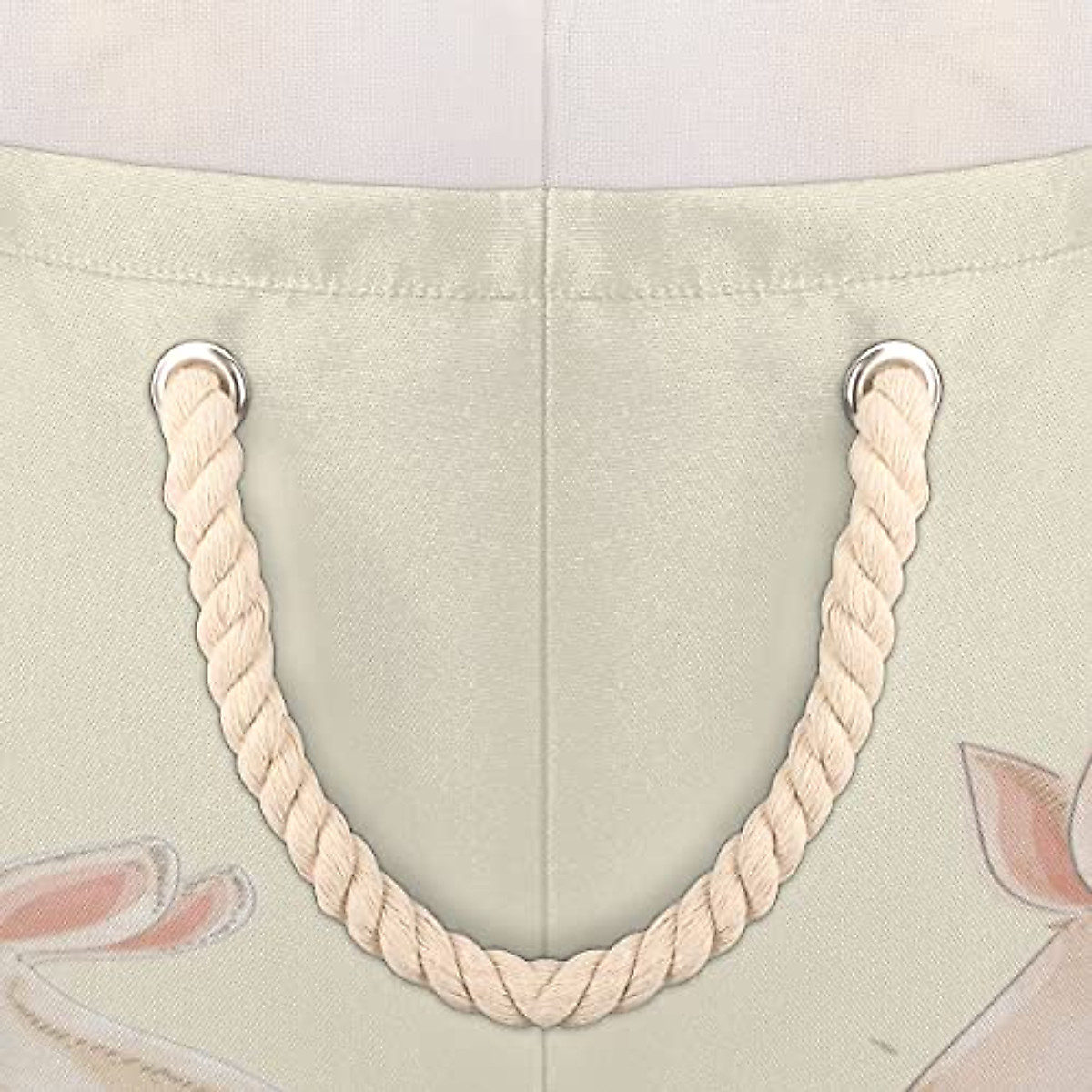 Happy Easter Funny Rabbits (7) Large Round Baskets for Storage Laundry Baskets with Handles Blanket Storage Basket for Bathroom Shelves Bins for Organizing Nursery Hamper Girl Boy