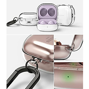 Ringke Hinge [Anti-Yellowing Material] Compatible with Samsung Galaxy Buds 2 Pro Case, Galaxy Buds 2, Galaxy Buds Pro, and Galaxy Buds Live, Sturdy Solid Transparent Cover for Galaxy Buds2 Pro - Clear