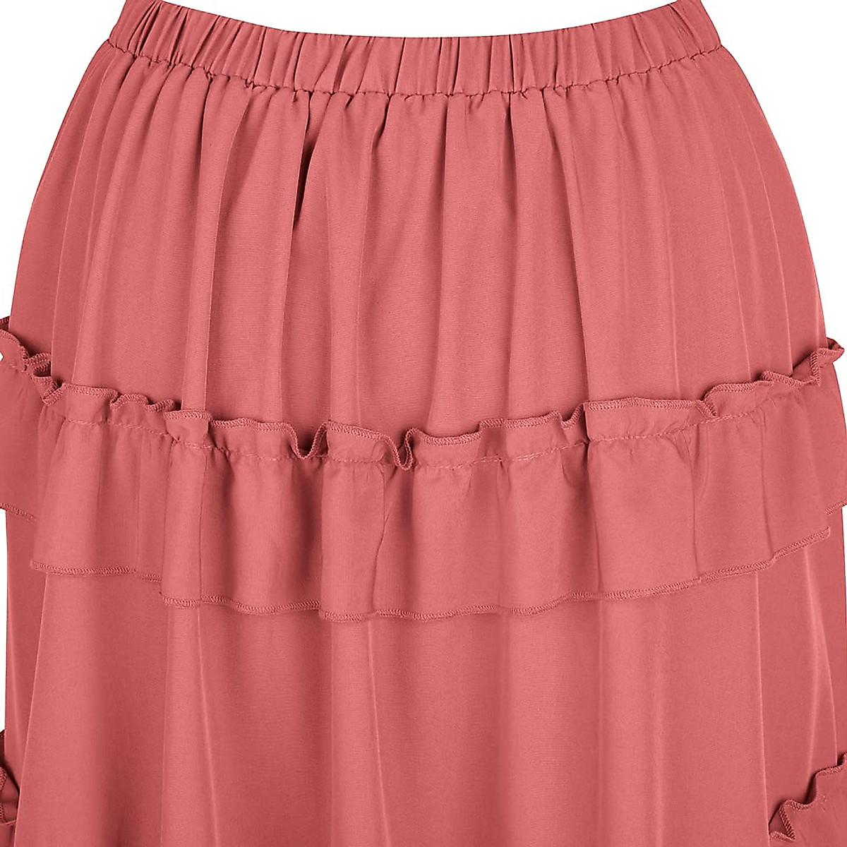 Zhitunemi Women's Steampunk Skirt Ruffle High Low Outfits Gothic Plus Size Pirate Dressing Brick red M/L