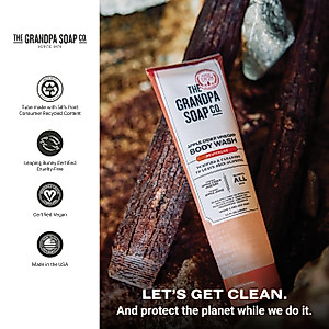 The Grandpa Soap Company Apple Cider Vinegar Body Wash - Purifies and Cleanses to Leave Skin Glowing, With Apple Cider Vinegar and Apple Juice, Helps Revitalize Skin, Vegan, 9.5 Fl Oz