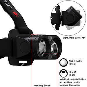 Ledlenser, H19R Core Rechargeable Headlamp, High Power LED, 3500 Lumens, Hands-Free Light for Home, Waterproof, Outdoor, Camping, and Emergency Use, Black