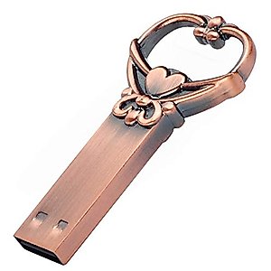 Love Knot Flash Drive 32GB Heart Shaped USB Thumb Drive Metal Zip Drive Retro Birthday Wedding Gift Data Storage Photo Stick for Family,Kids,Friends,Students Thumb Drive, Jump Drive