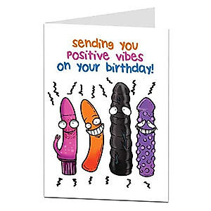 Funny Birthday Card For Women Sending You Positive Vibes
