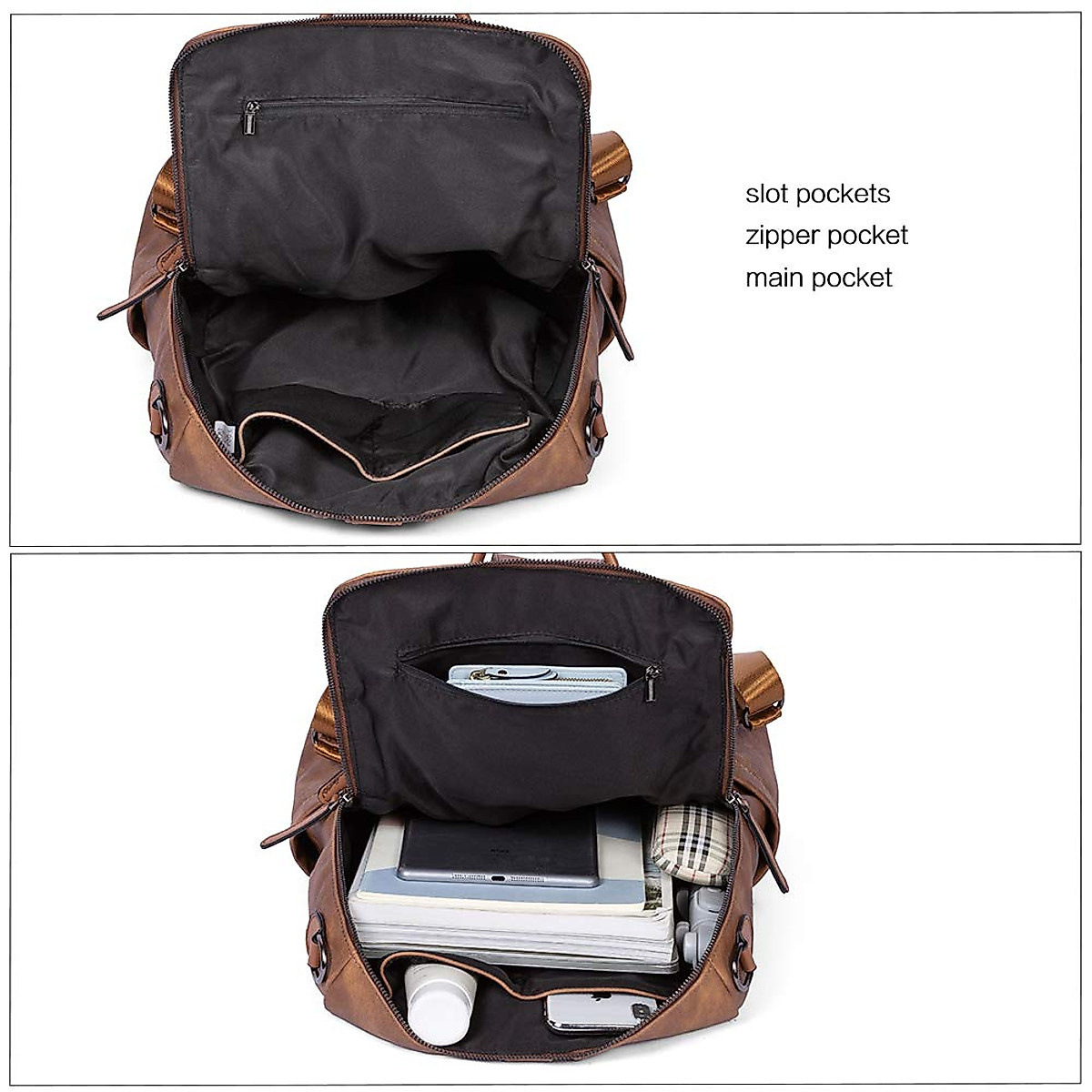 CLUCI Leather Backpack Purse for Women Crossbody Bags Purses for Women, Leather Messenger Tassel Bag