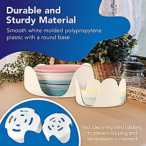 (1+1 Set) Upgrade RV Plate Holder, Dish Stacking Organizer - Small Stacker Fits Up to 7 1/4” Plates Large Stacker Fits Up to 10 1/4” Plates - with Non-Slip Backing - Protect Plates During Travel
