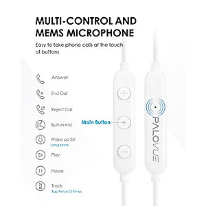 PALOVUE Lightning Headphones Earphones Earbuds Compatible iPhone 14 13 12 11 Pro Max iPhone X XS Max XR iPhone 8 Plus iPhone 7 Plus MFi Certified with Microphone Controller SweetFlow White