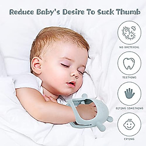 4 Pcs Baby Teething Toys Silicone Teethers for Babies 0-6 Months No Drop Chew Toys Baby Hand Teethers for Soothing Pain Cute Safe Designs