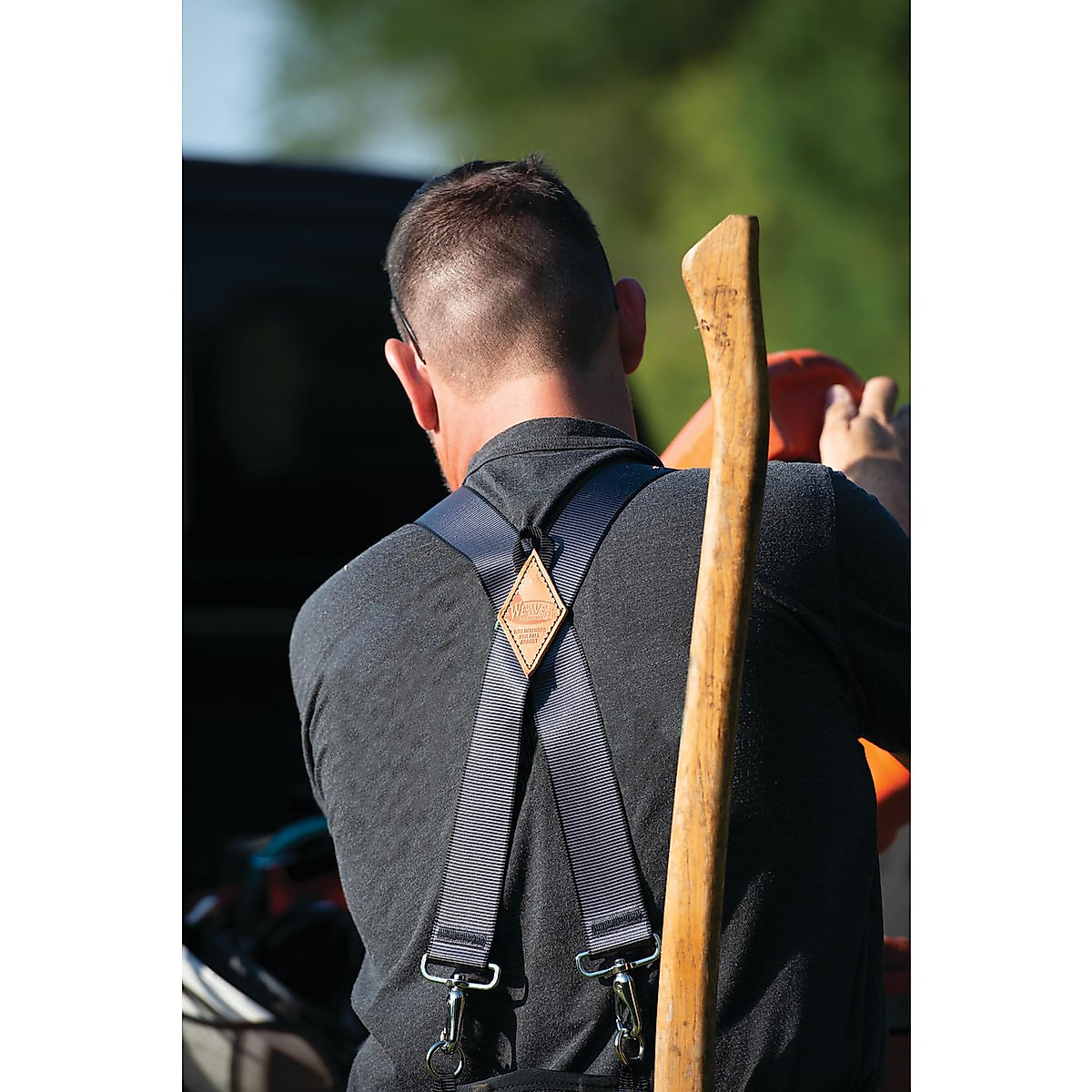 Weaver Arborist Nylon Black/Gray Arborist Logging Belt and Suspenders for Tree Cutting, Adjustable waist fits sizes 30"-52"