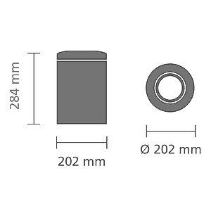 Brabantia Flameguard Waste Paper Bin, 7 L - Brilliant Steel