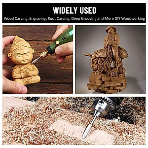 Wood Carving Tools for Rotary Tool, 5 PCS HSS Woodworking Tools Engraving Drill Bit Set Wood Crafts Grinding Tool Universal 1/8” Shank For DIY Carving Drilling Micro Sculpture