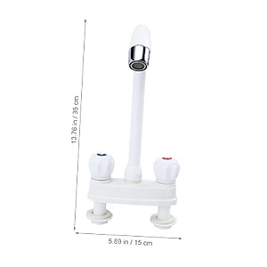 Uonlytech Plastic Faucet Kitchen Two Handle Bathroom Sink Decor Kitchen Faucets for Kitchen Sinks Bathroom Sink Faucet Bathtub Faucet Bathroom Basin Faucet Open Quickly to Rotate Set White