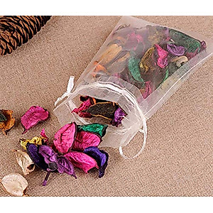 Wudygirl 100pcs 5X7 Inches White Organza Bag Christmas Drawstring Pouches Party Wedding Favor Gift Bags(White 5x7)