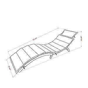 East West Furniture BHNU1NA Helena Patio Chaise Lounge-Outdoor Acacia Wood Sunlounger Chair for Poolside, Deck, Lawn, 72x22x25 Inch, Natural Oil