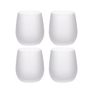 Craft Express 10 OZ Sublimation Glass Wine Tumblers Cups Frosted-Stemless Wine Glasses-Perfect for Sublimation Oven Crafting-Set of 4