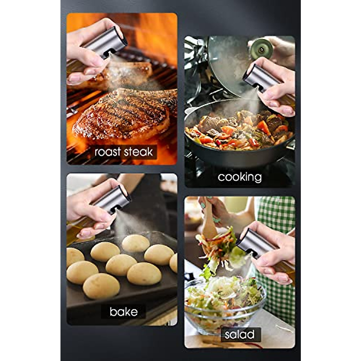 MISSOLO Oil Sprayer for Cooking, 100ml Glass Olive Oil Sprayer Mister, Oil Spray Bottle, Kitchen Gadgets Accessories, Oil Sprayer for Air Fryer, Cooking, Barbecue, Salad, Baking