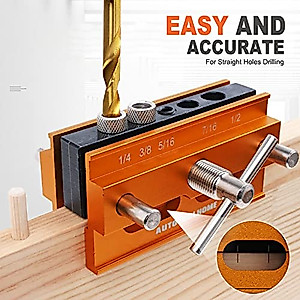 Self Centering Dowel Jig Kit,Drilling Guide Bushings Set Aluminum Alloy Anodized 4 Holes Drill Positioner Puncher Locator Joints Tool For Woodworking
