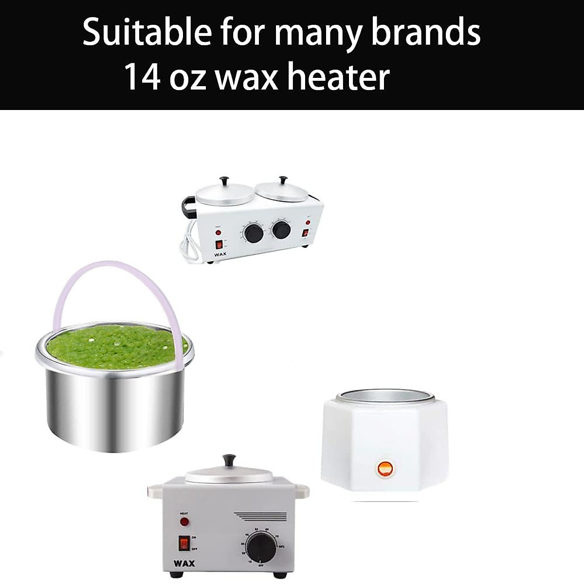 FIGHTART wax pot replacement for wax warmer liner aluminum inner pot tin container 14oz hair removal remover waxing